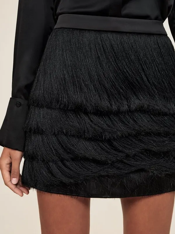 REISS Fringe Mini Skirt