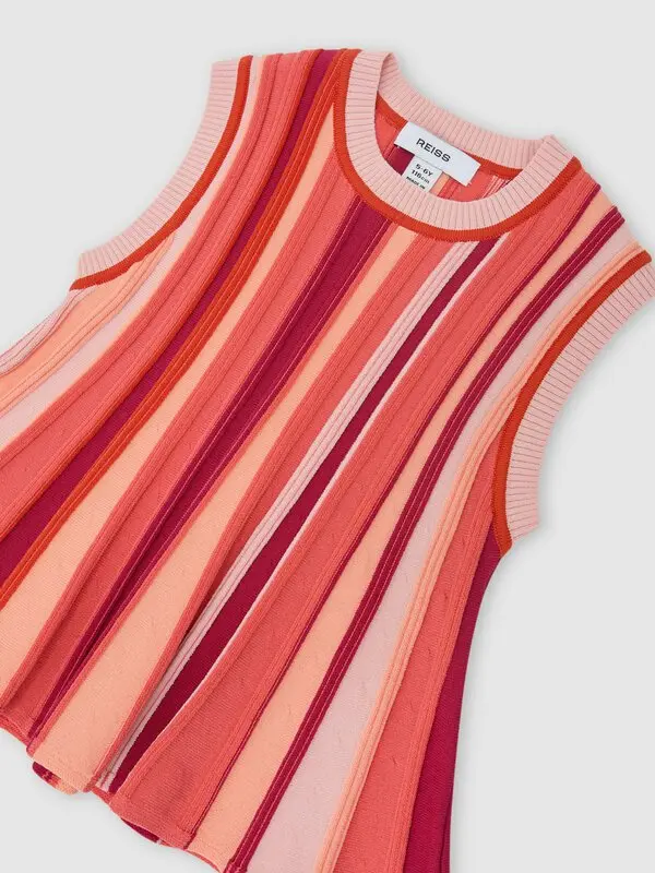 REISS 9-13 Yrs Stripe-knit Peplum Top