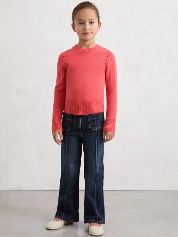 REISS Wool-blend Open-stitch Jumper With Cashmere