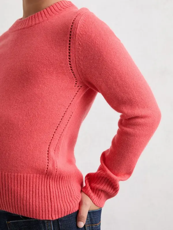 REISS Wool-blend Open-stitch Jumper With Cashmere