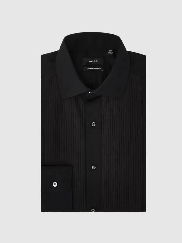 REISS Marcelular Fit Cotton Dinner Shirt - Black