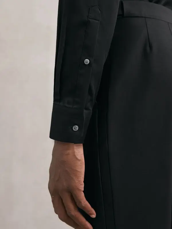 REISS Marcelular Fit Cotton Dinner Shirt - Black