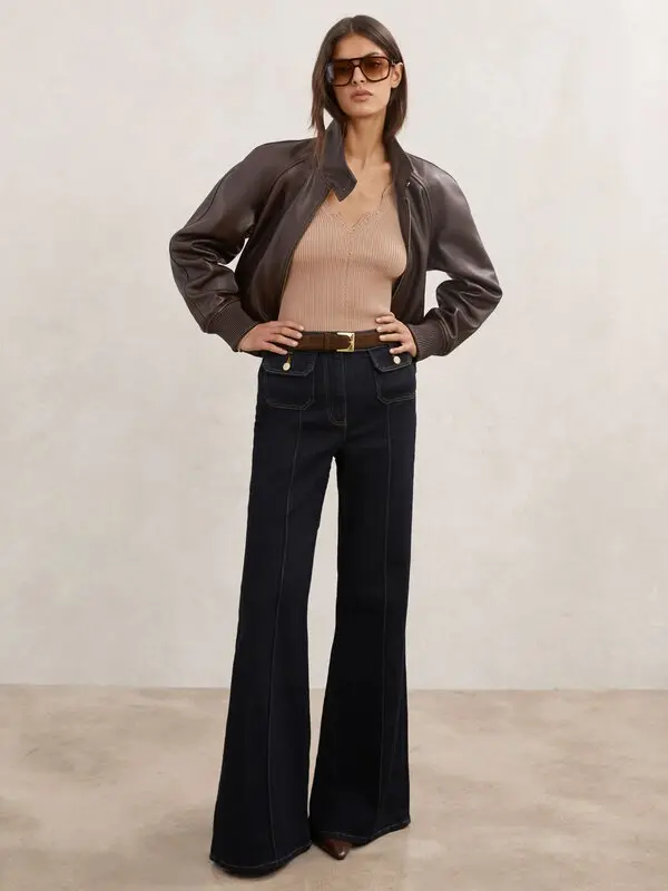 REISS Flared Pocket-detail Jeans