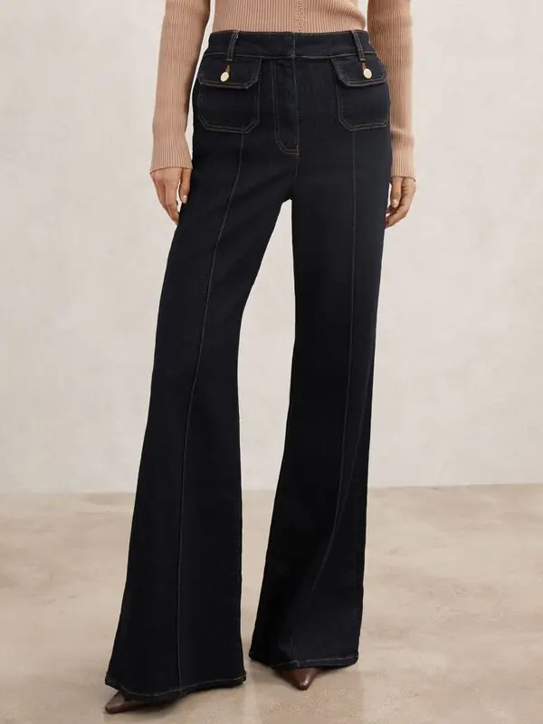 REISS Flared Pocket-detail Jeans