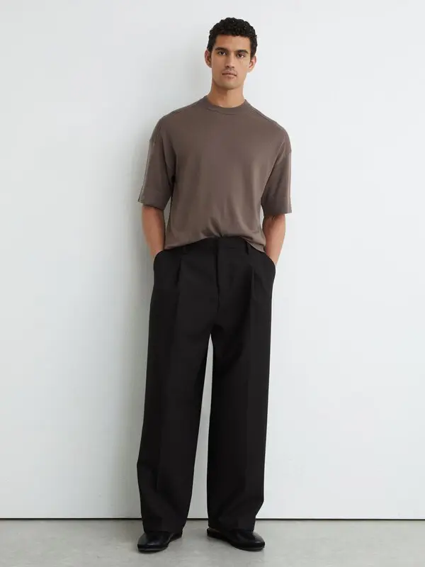 REISS Merino Wool Relaxed Knit T-shirt