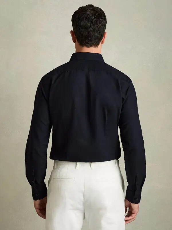 REISS Soft Wash Button Down Oxford Shirt - Navy