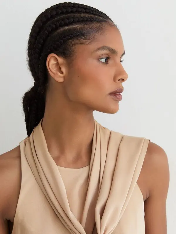 REISS Draped Scarf-detail Sleeveless Top