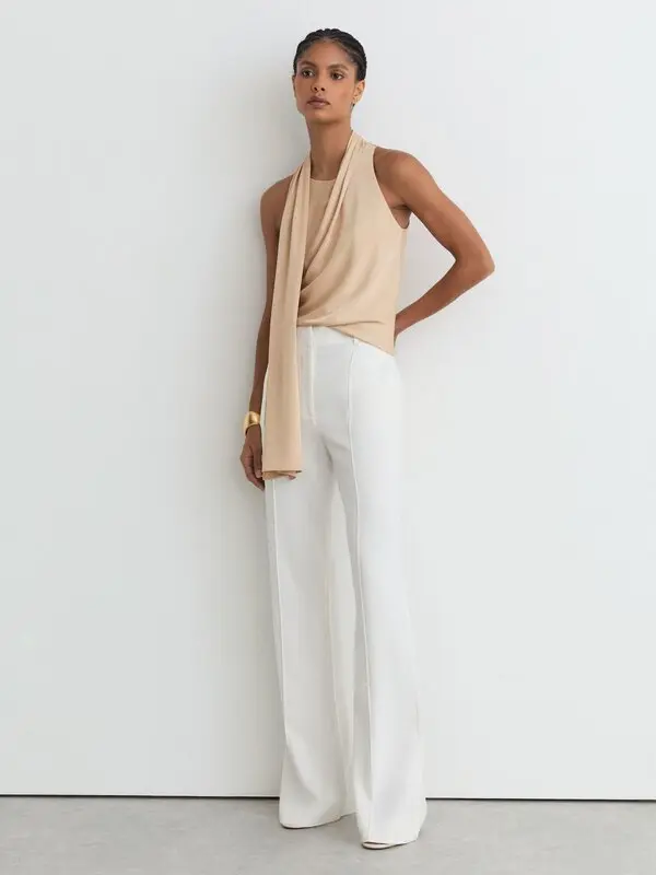 REISS Draped Scarf-detail Sleeveless Top
