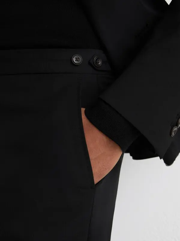 REISS Tailored Fit Wool-blend Suit Trousers - Black
