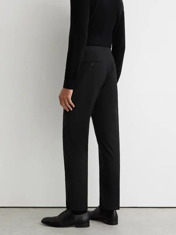 REISS Tailored Fit Wool-blend Suit Trousers - Black