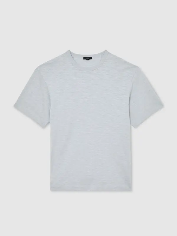REISS Cotton Slub Relaxed-fit T-shirt - Light Blue