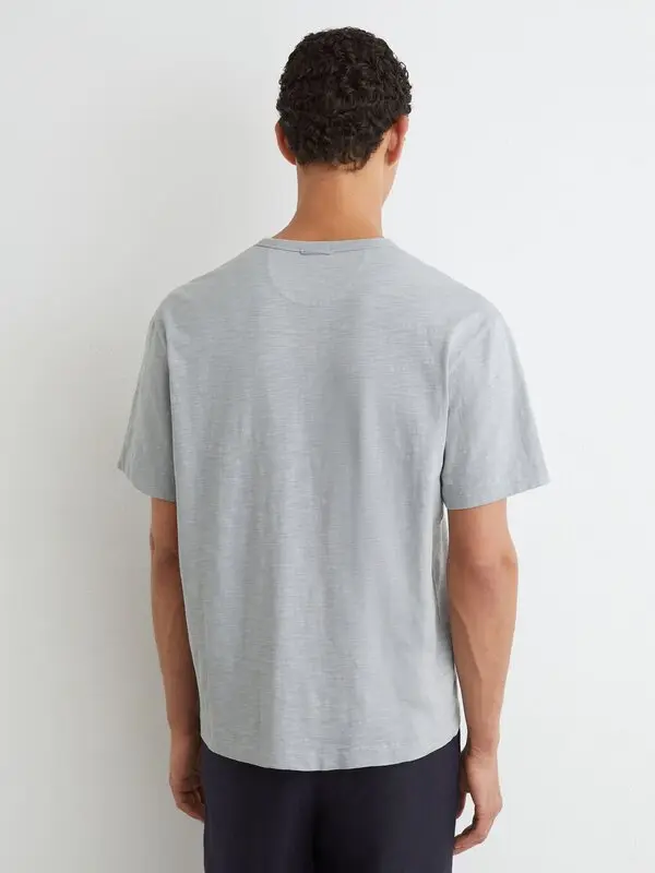 REISS Cotton Slub Relaxed-fit T-shirt - Light Blue