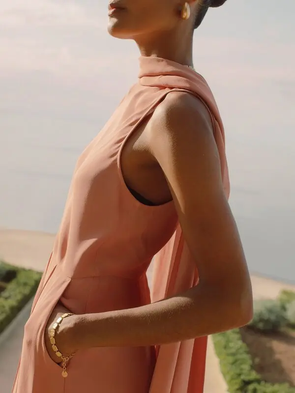 REISS Wide-leg Cape Jumpsuit - Pink