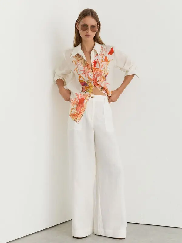 REISS X Nybg Ramie Butterfly-print Shirt