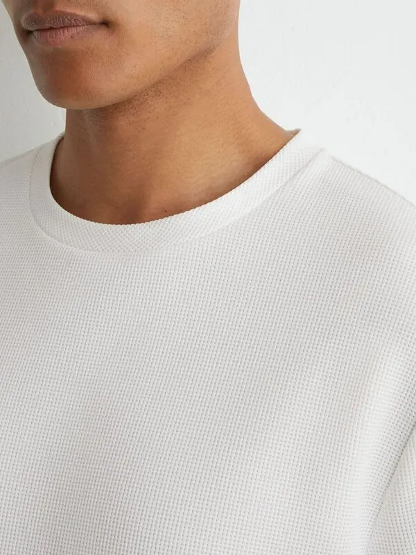 REISS Textured Modern-fit Crew-neck T-shirt - White
