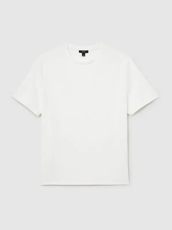 REISS Textured Modern-fit Crew-neck T-shirt - White