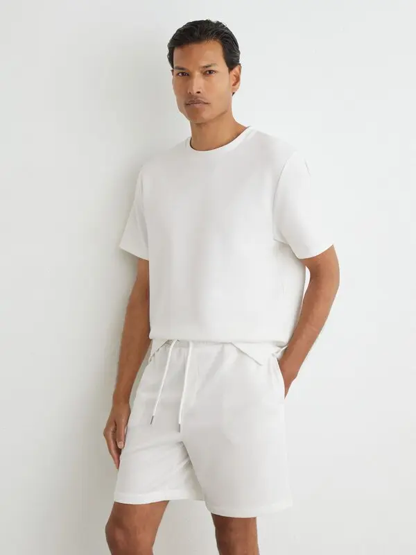 REISS Textured Modern-fit Crew-neck T-shirt - White