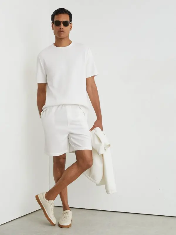 REISS Textured Modern-fit Crew-neck T-shirt - White