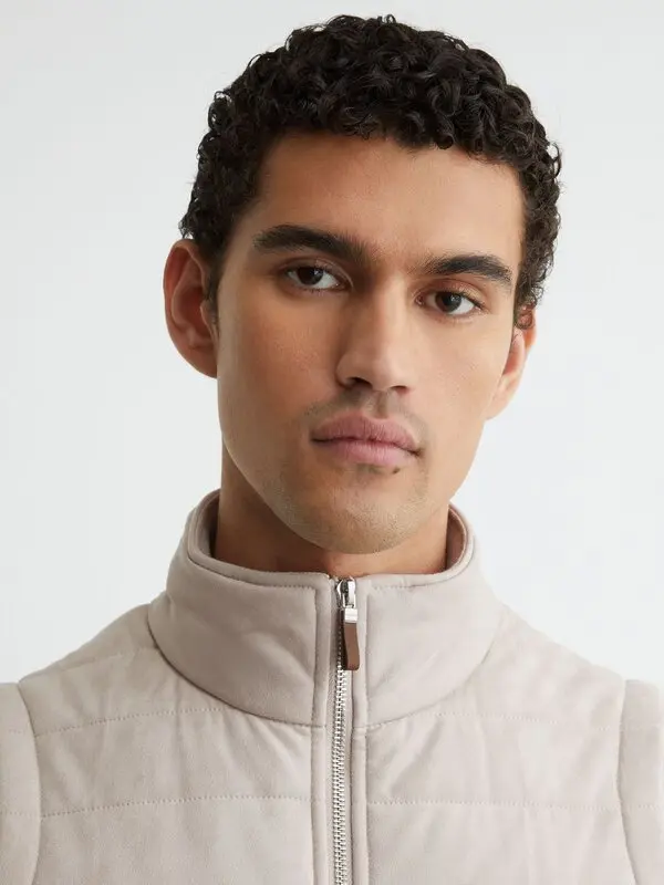 REISS Funnel-neck Quilted Gilet
