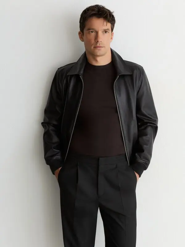 REISS Relaxed Drawstring Trousers With Turn-ups - Black