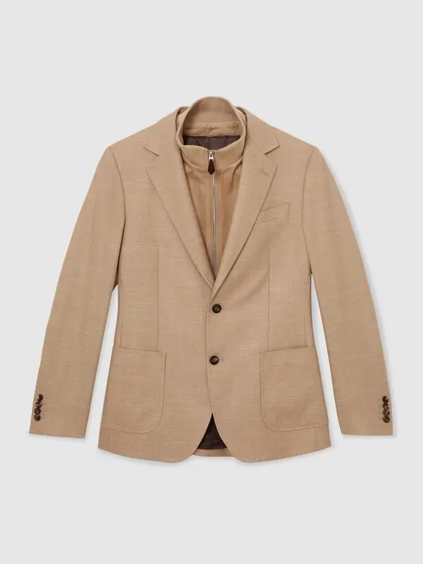 REISS Wool-blend Gilet-insert Single-breasted Blazer