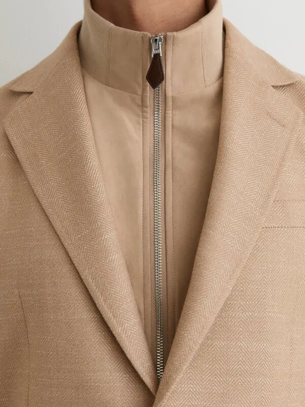 REISS Wool-blend Gilet-insert Single-breasted Blazer