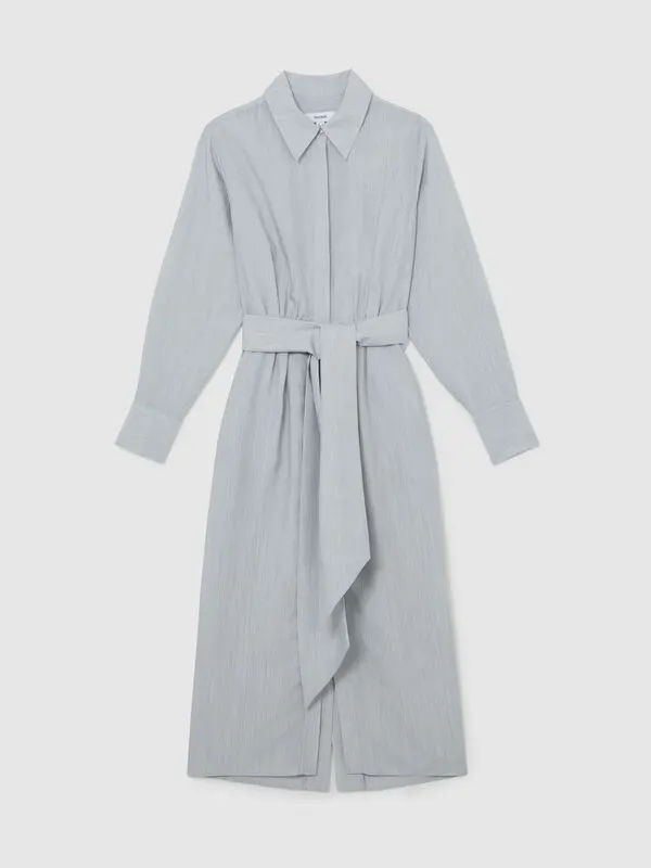 REISS Blend Tie-waist Shirt Dress
