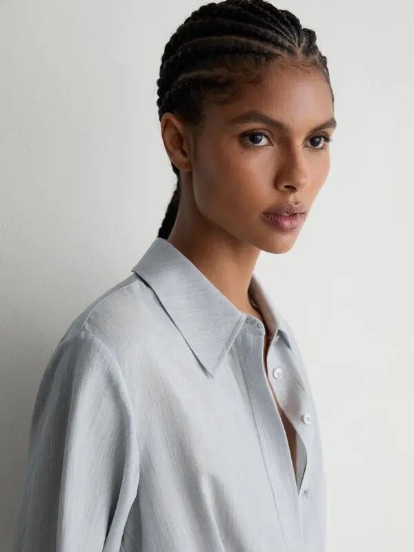 REISS Blend Tie-waist Shirt Dress