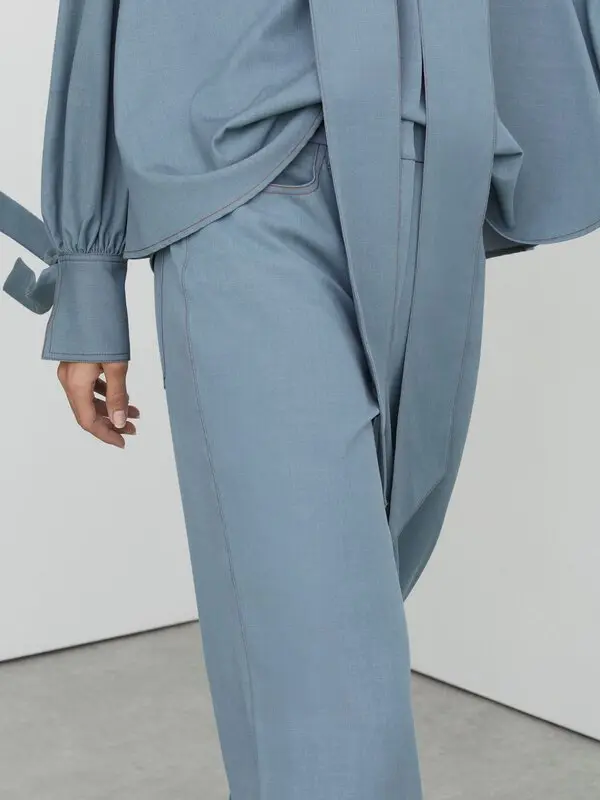 REISS Denim-look Wide-leg Trousers