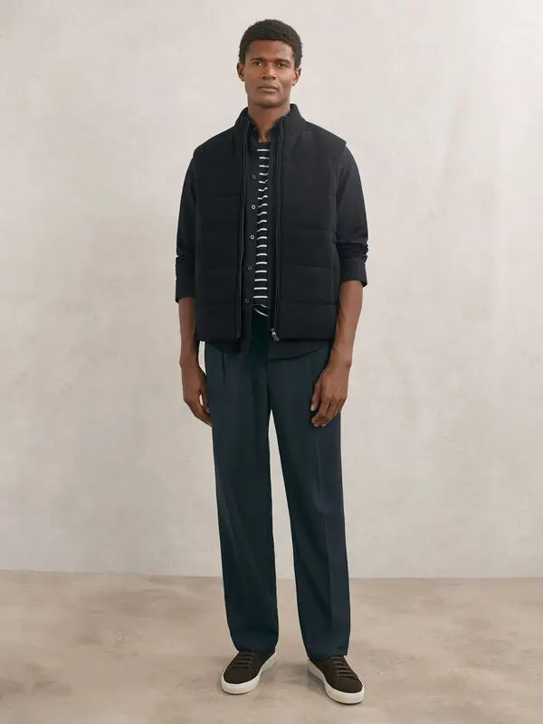 REISS Rib-knit Zip-through Gilet