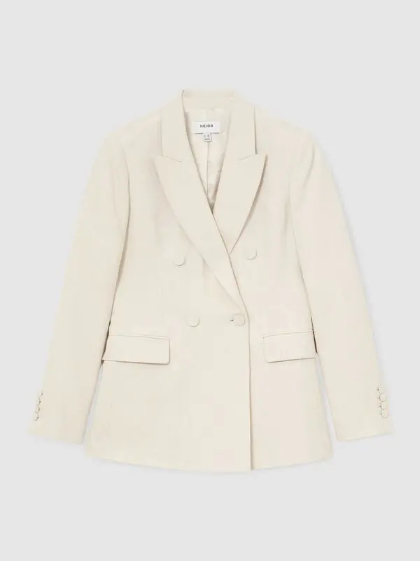 REISS Petite Jacquard Double-breasted Suit Blazer
