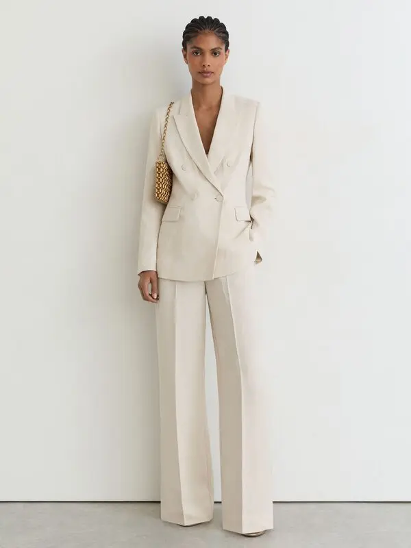 REISS Petite Jacquard Double-breasted Suit Blazer