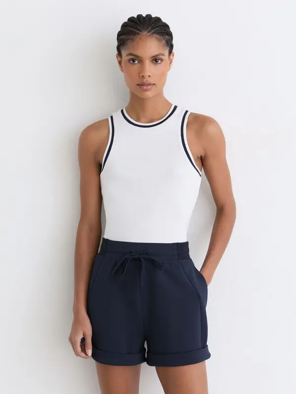 REISS Premium Interlock Drawstring Shorts