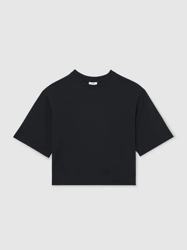 REISS Cotton Ribbed-neck Oversized T-shirt