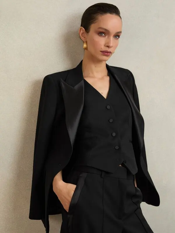 REISS Atelier Wool-blend Tuxedo Waistcoat