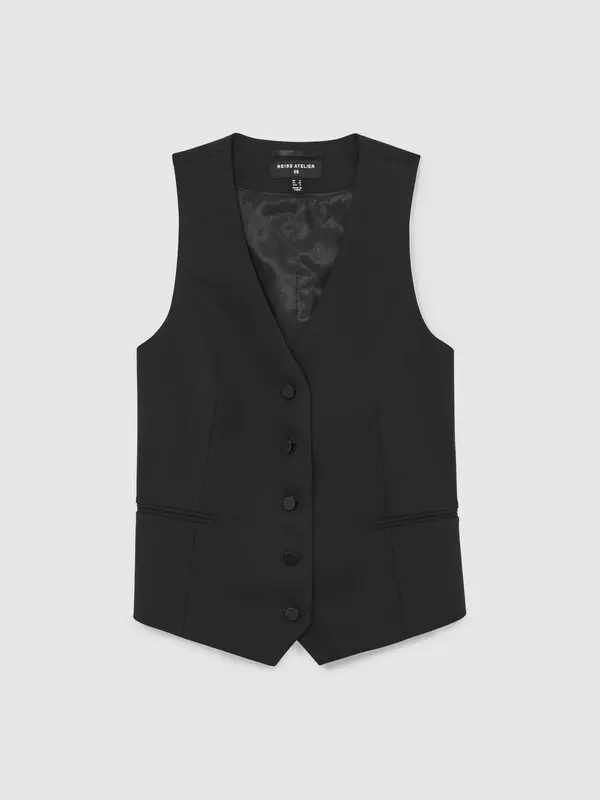 REISS Atelier Wool-blend Tuxedo Waistcoat
