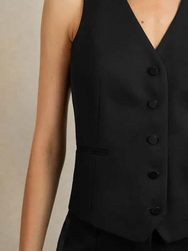 REISS Atelier Wool-blend Tuxedo Waistcoat