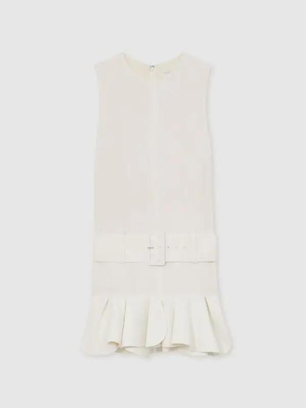 REISS Ruffled Belted Mini Dress