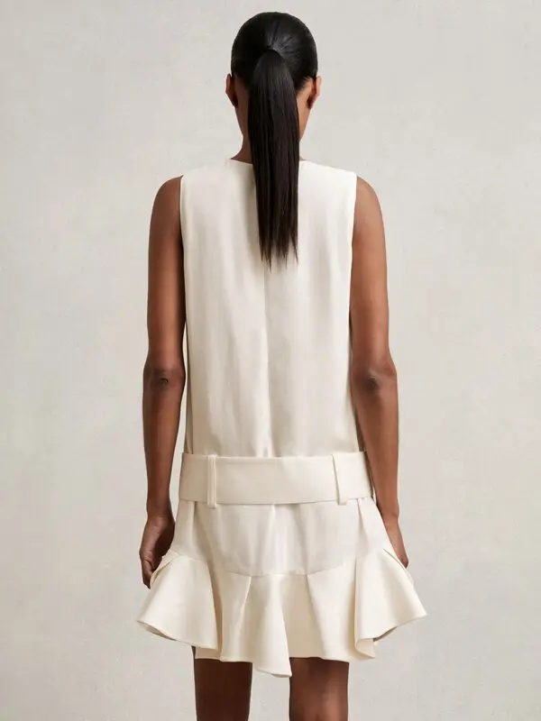 REISS Ruffled Belted Mini Dress