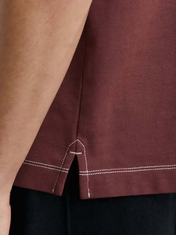REISS Contrast-stitch Relaxed-fit T-shirt - Raspberry Pink