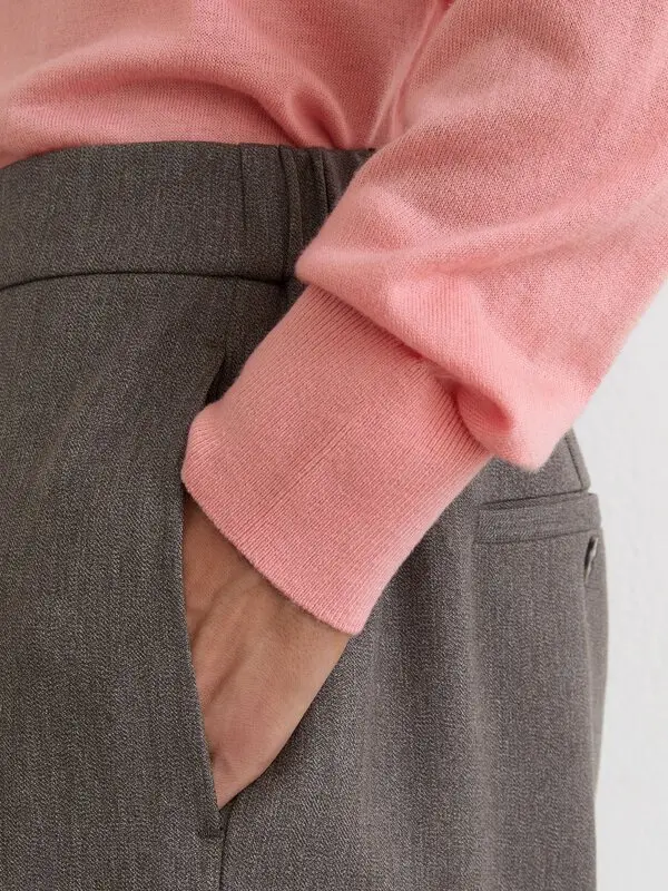 REISS Merino Wool V-neck Jumper - Pink