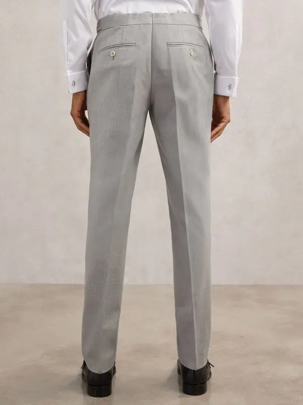 REISS Wool-flannel Tailored-fit Suit Trousers