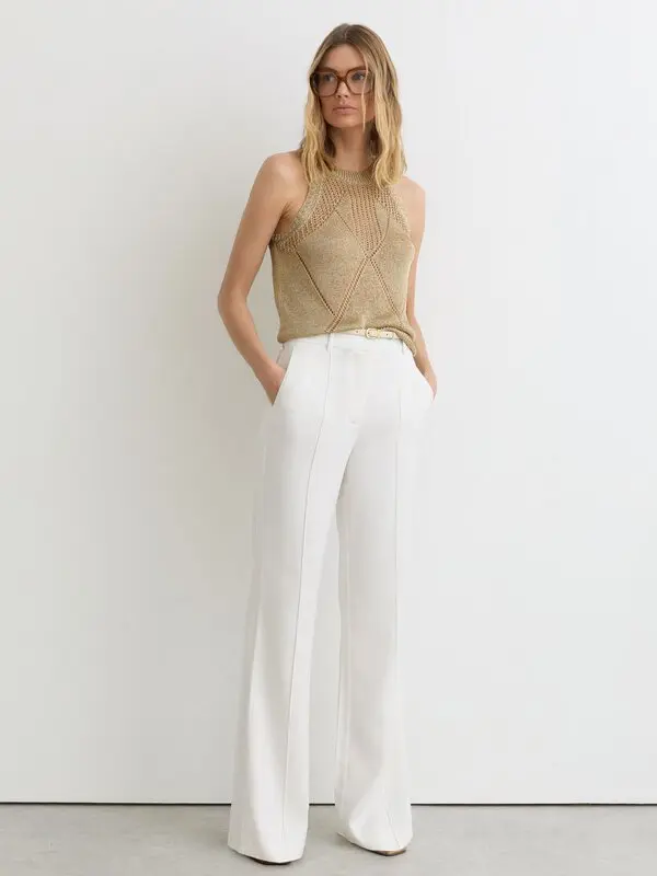 REISS Textured-knit Metallic Vest