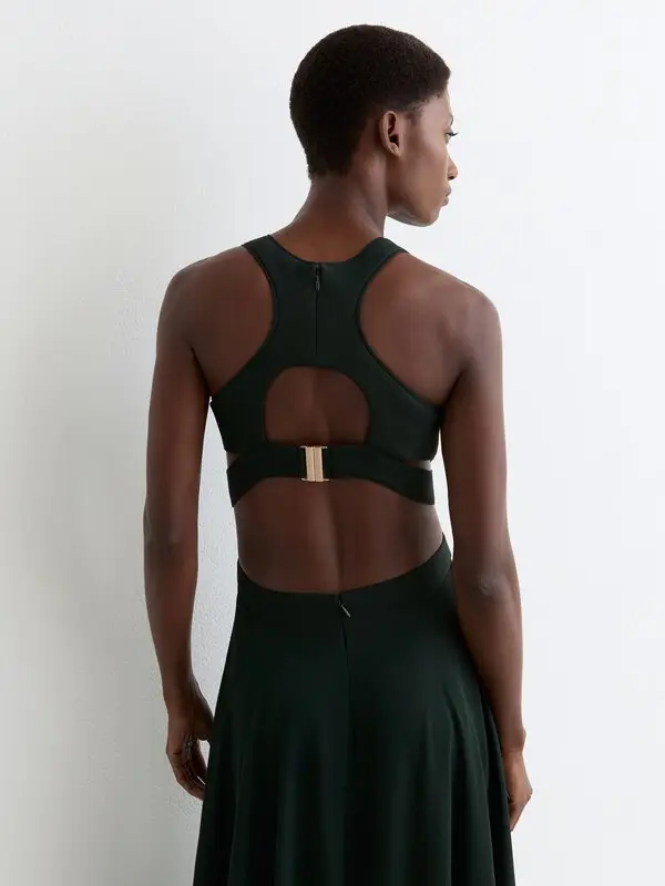 REISS Cut-out Racerback Maxi Dress - Green
