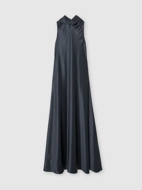 REISS Petite Satin Cape Maxi Dress - Grey