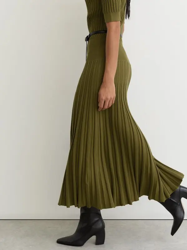 REISS Harriet Button-detail Knitted Midi Dress