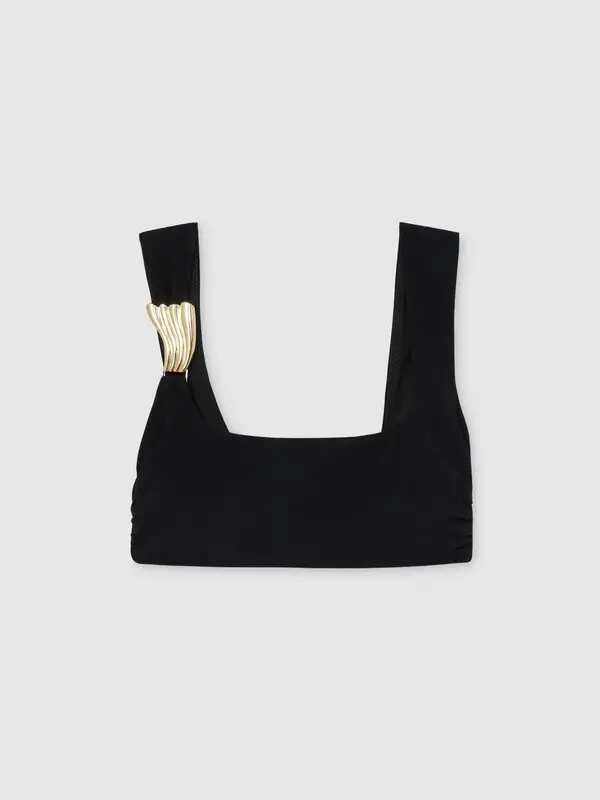 REISS Hardware-detail Square-neck Bikini Top