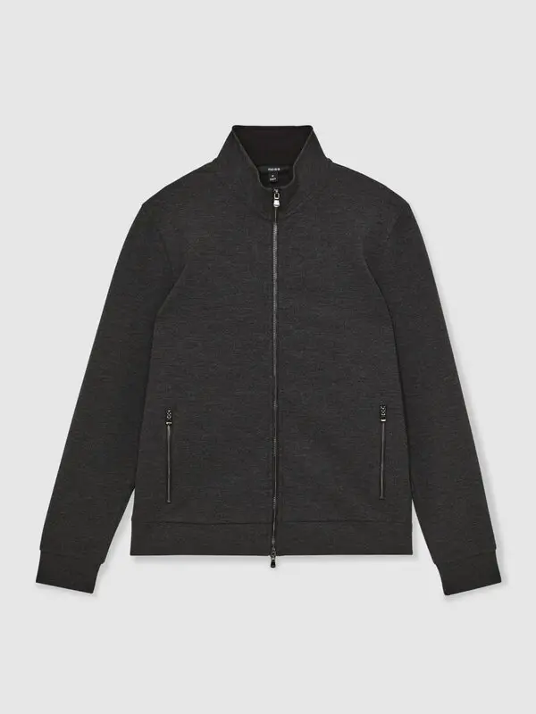 REISS Double-faced Jersey Zip Sweatshirt
