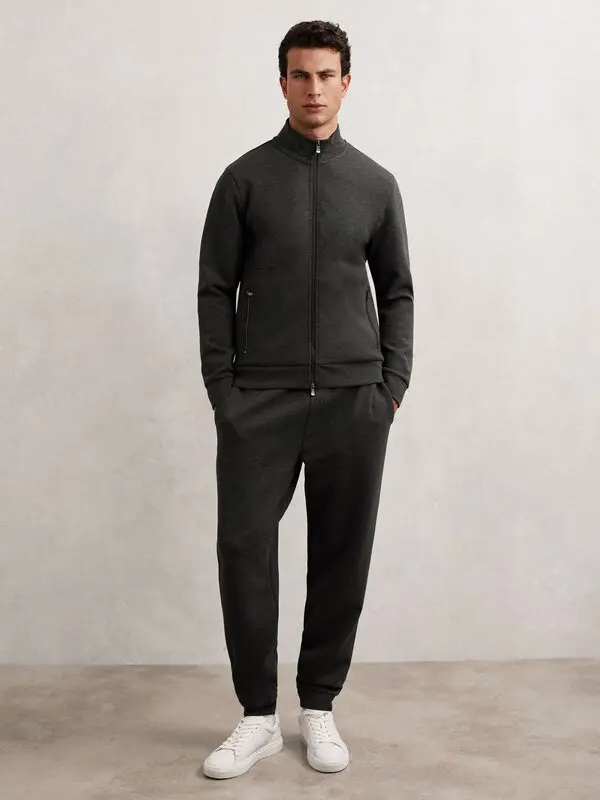 REISS Double-faced Jersey Zip Sweatshirt