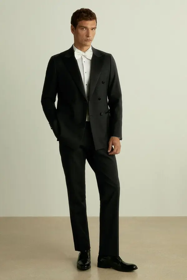 REISS Tailored Fit Double-breasted Tuxedo Jacket